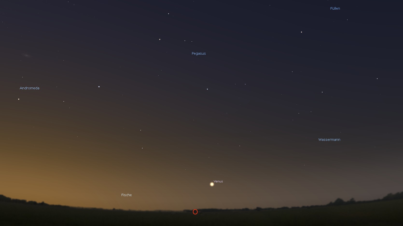 Der Morgenstern im größten Glanz - Venus: tief, aber hell ...