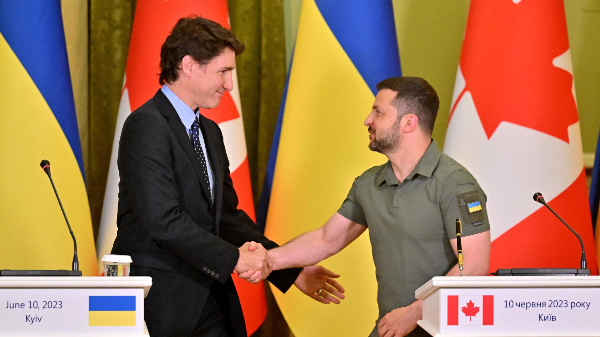 Ukraine-Besuch - Selenskyj dankt Kanadas Premier Trudeau für weitere ...