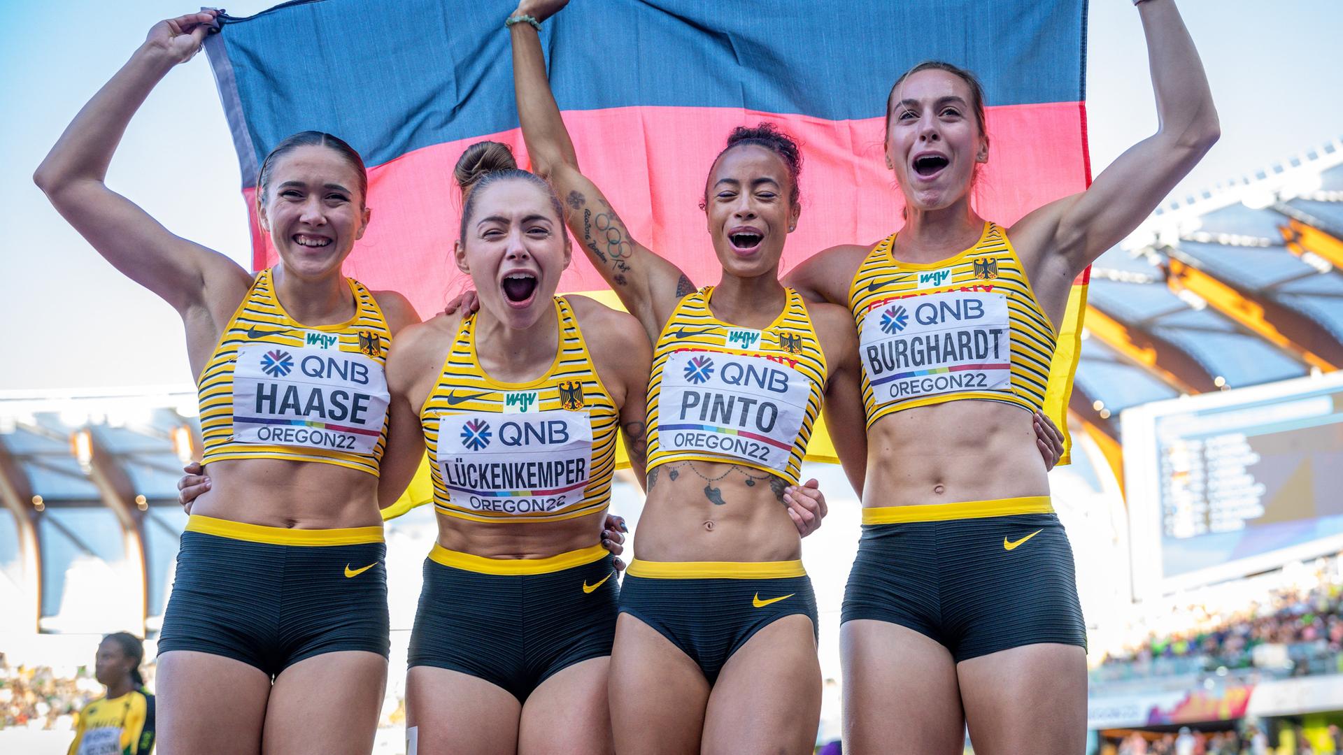 Leichtathletik-WM - Deutsche 4x100-Meter-Frauen Staffel holt Bronze ... Leichtathletik-WM - Deutsche 4x100-Meter-Frauen Staffel holt Bronze ...